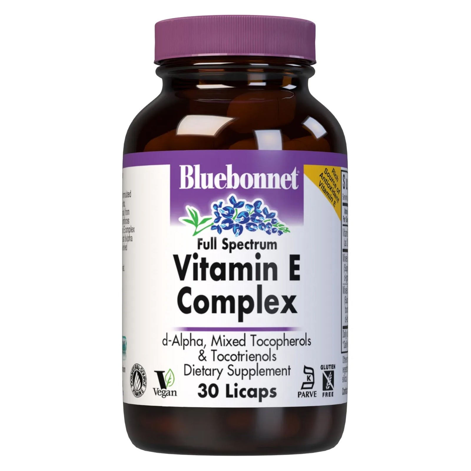 Bluebonnet Full Spectrum Vitamin E Complex 30 Liquid Capsules ...
